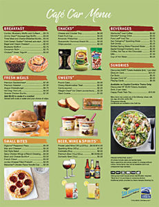 Cafe Car Food and Drink Options on Capitol Corridor Trains